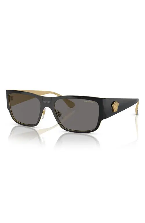 Versace 56mm Polarized Square Sunglasses