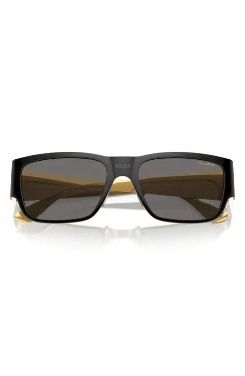 Versace 56mm Polarized Square Sunglasses