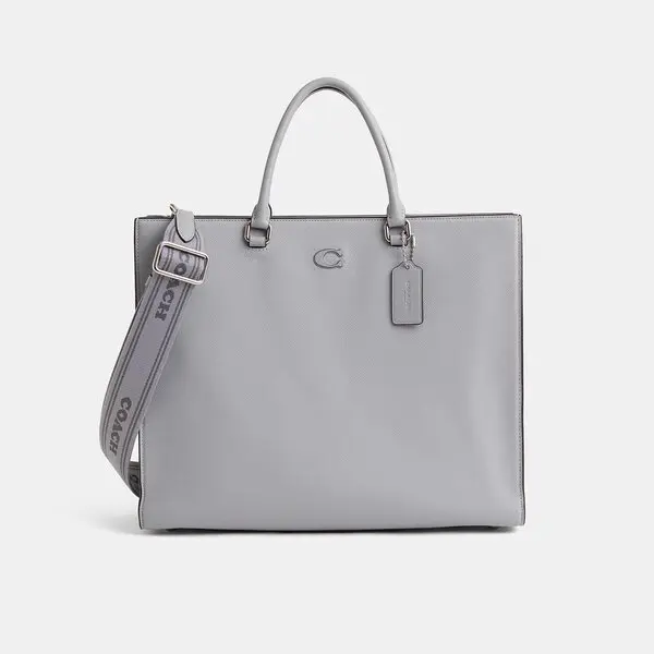 COACH Restored Tote 40 With Signature Canvas - Grey Blue