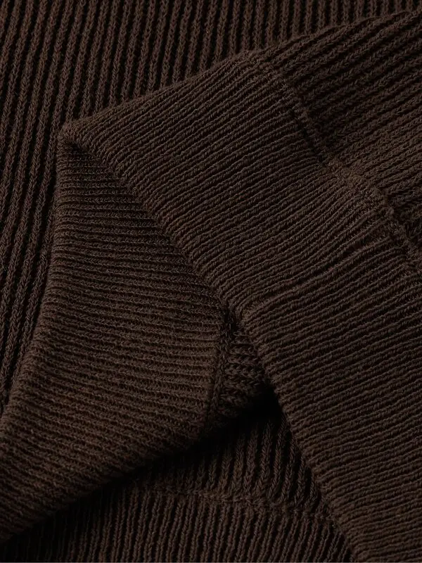 The Row Corbin Ribbed Cotton Sweater In Brown - 40% Off | Editorialist
