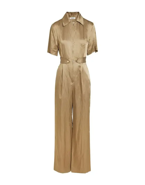 Sandro Viscose And Linen Military Jumpsuit