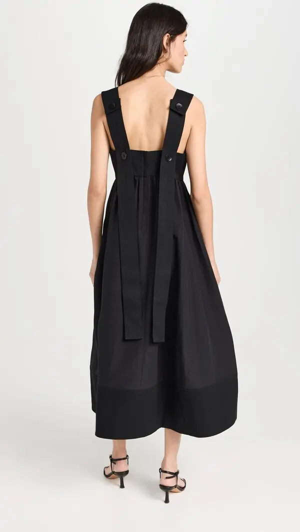 chinese dress ladies Eco Poplin Square Neck Sculpted Dress  Tibi Official