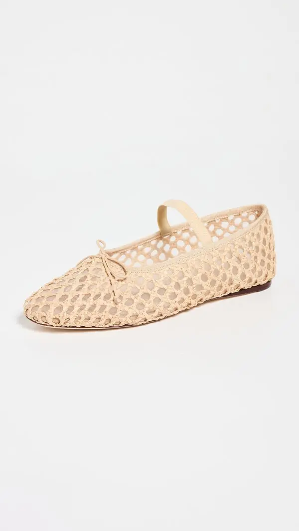 LOEFFLER RANDALL Leonie Raffia Ballet Flats - Natural