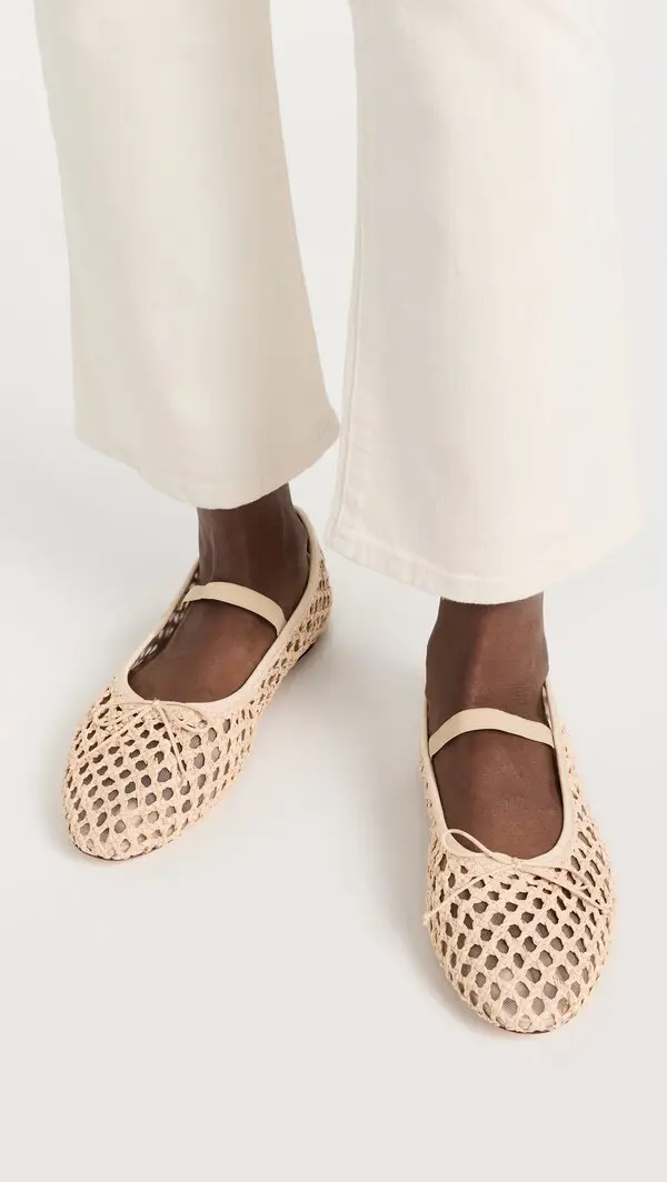 LOEFFLER RANDALL Leonie Raffia Ballet Flats - Natural