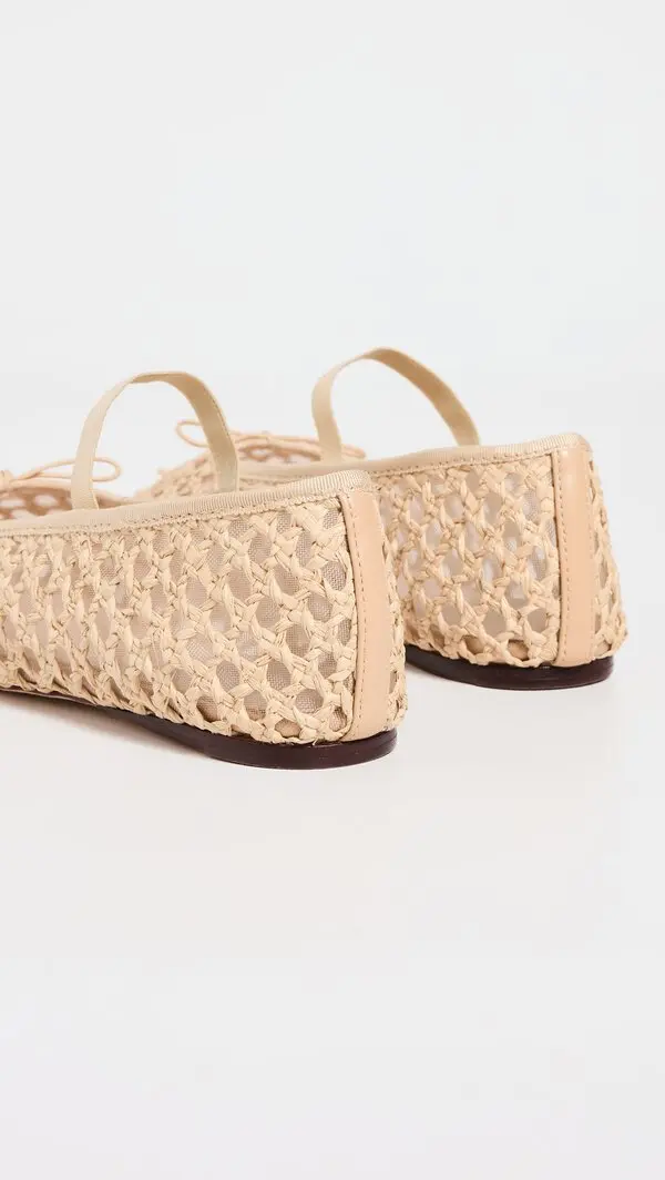 LOEFFLER RANDALL Leonie Raffia Ballet Flats - Natural