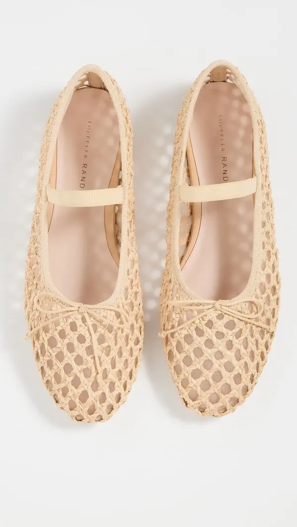 LOEFFLER RANDALL Leonie Raffia Ballet Flats - Natural