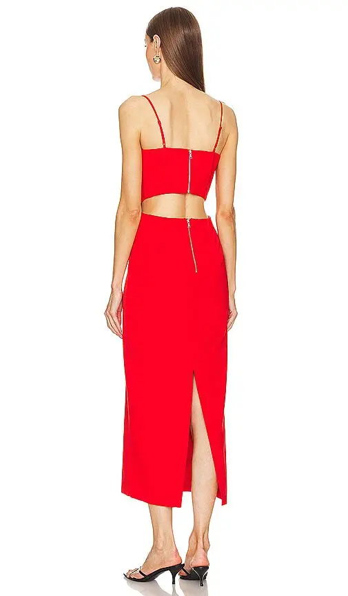 Bardot Martini Midi Dress - Fire Red