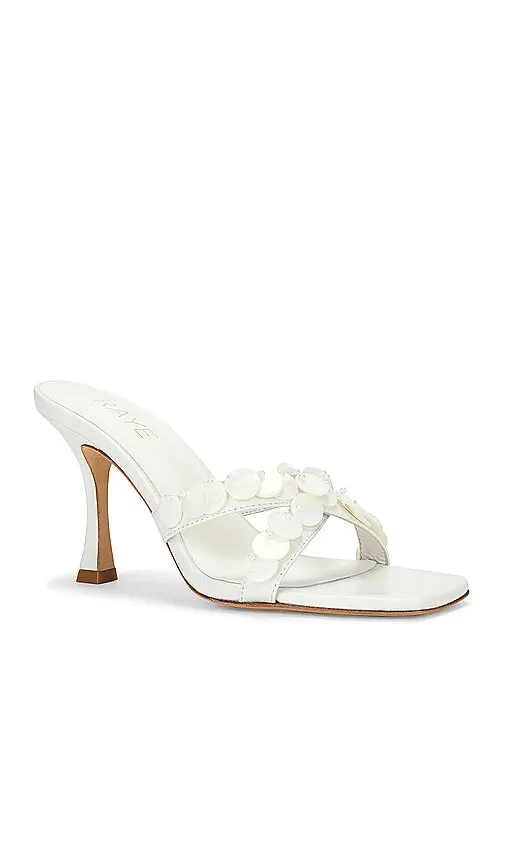 Raye Perla Mule With Pearlescent Discs And Spool Heel