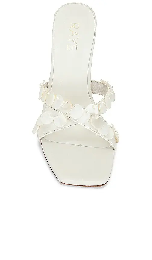 Raye Perla Mule With Pearlescent Discs And Spool Heel