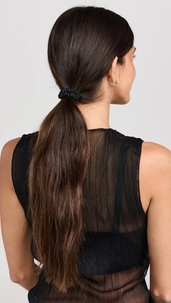 Slip Skinny Silk Scrunchies Set Of 4 - Black