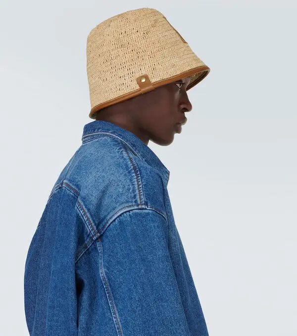 Jacquemus Le Bob Soli Raffia Bucket Hat - Neutrals