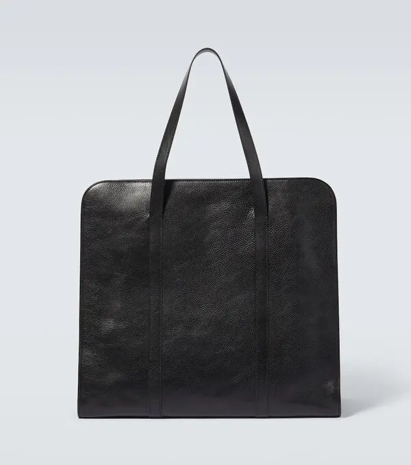 THE ROW Ben Leather Tote Bag - Black