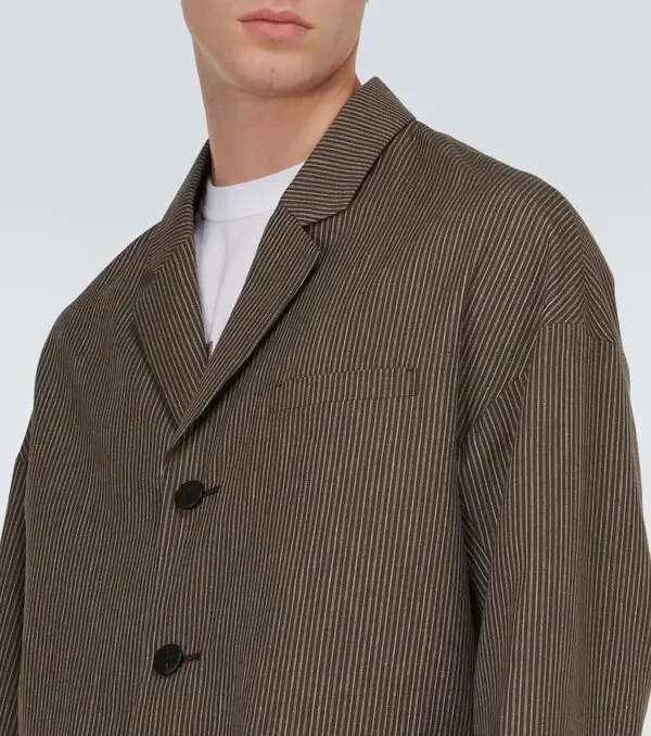 Visvim Hammons Santome Wool And Linen Blazer In Grey - 30% Off