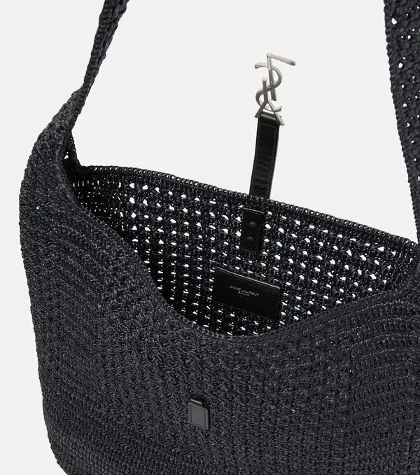 Saint Laurent Le 5 À 7 Medium Raffia Shoulder Bag
