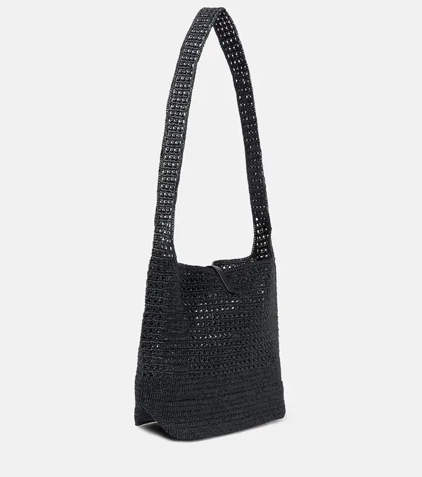Saint Laurent Le 5 À 7 Medium Raffia Shoulder Bag