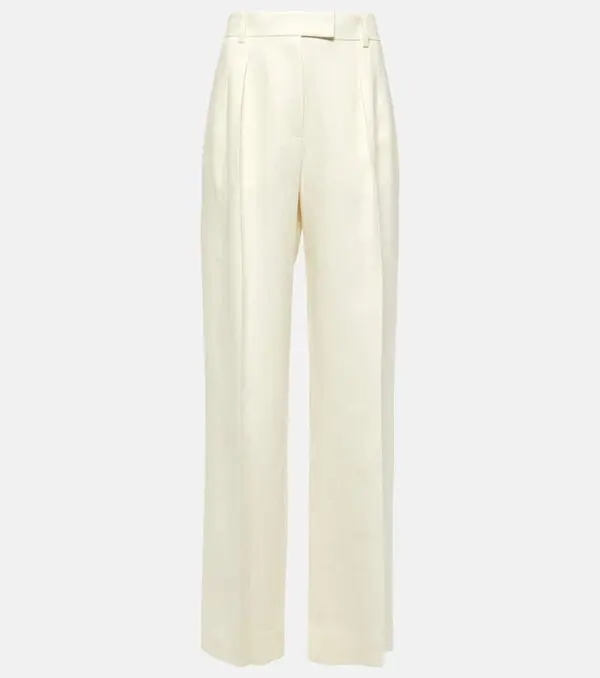 THE ROW Antone High-rise Wide-leg Linen Pants