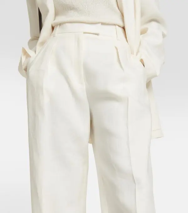 THE ROW Antone High-rise Wide-leg Linen Pants
