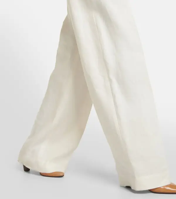 THE ROW Antone High-rise Wide-leg Linen Pants