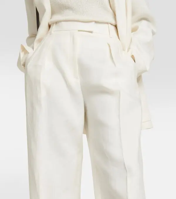 THE ROW Antone High-rise Wide-leg Linen Pants