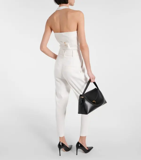 Veronica Beard High-rise Tapered Linen-blend Pants