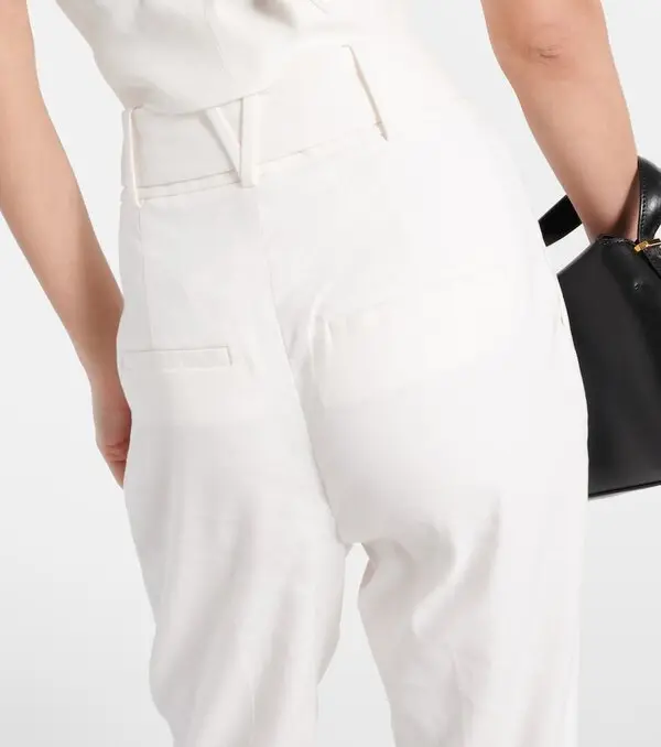 Veronica Beard High-rise Tapered Linen-blend Pants