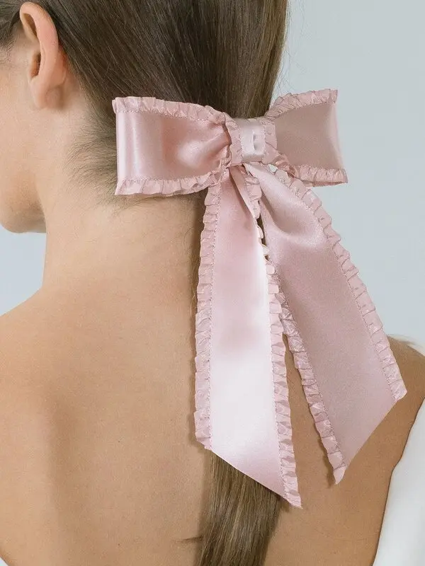 JENNIFER BEHR Harper Bow Silk Barrette - Blush