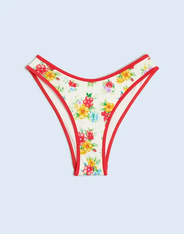 Madewell Frankies Bikinis Dove Classic Bikini Bottom - Sweet Hibiscus Print