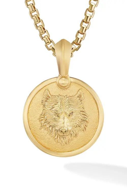 David Yurman Petrvs Wolf Amulet Enhancer - 18k Yellow Gold