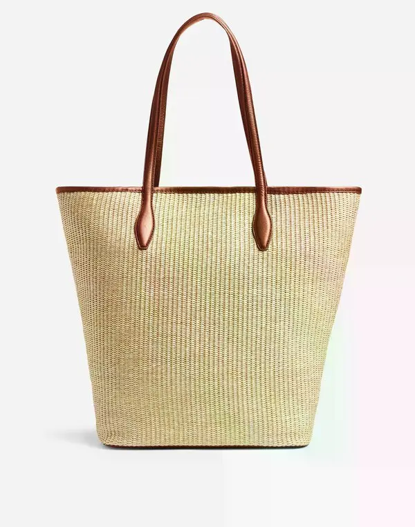 Madewell Leather-trimmed Straw Tote