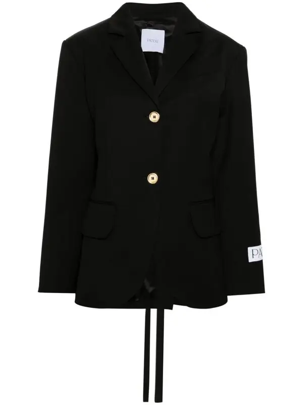 PATOU Single-breasted Belted Blazer - Black