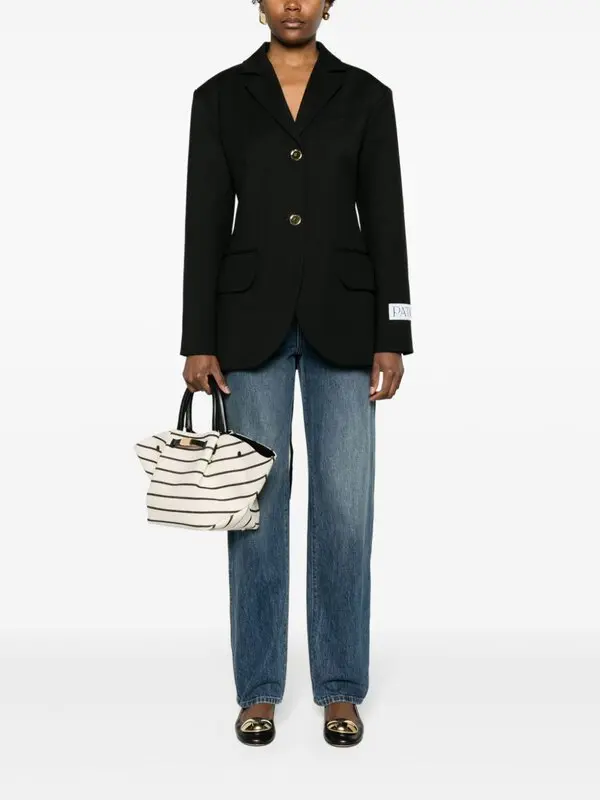 PATOU Single-breasted Belted Blazer - Black
