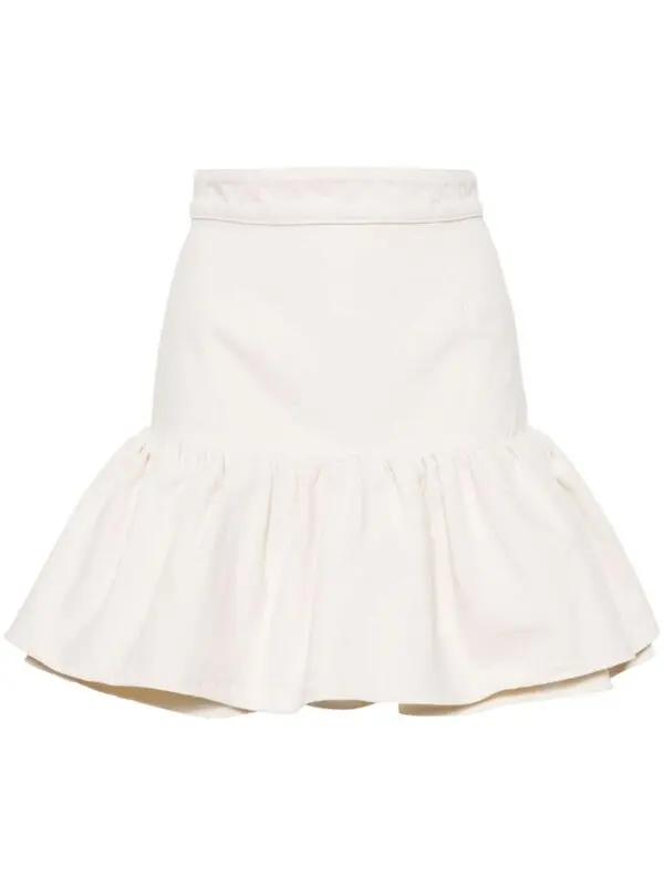 PATOU Ruffled Mini Skirt - Neutrals