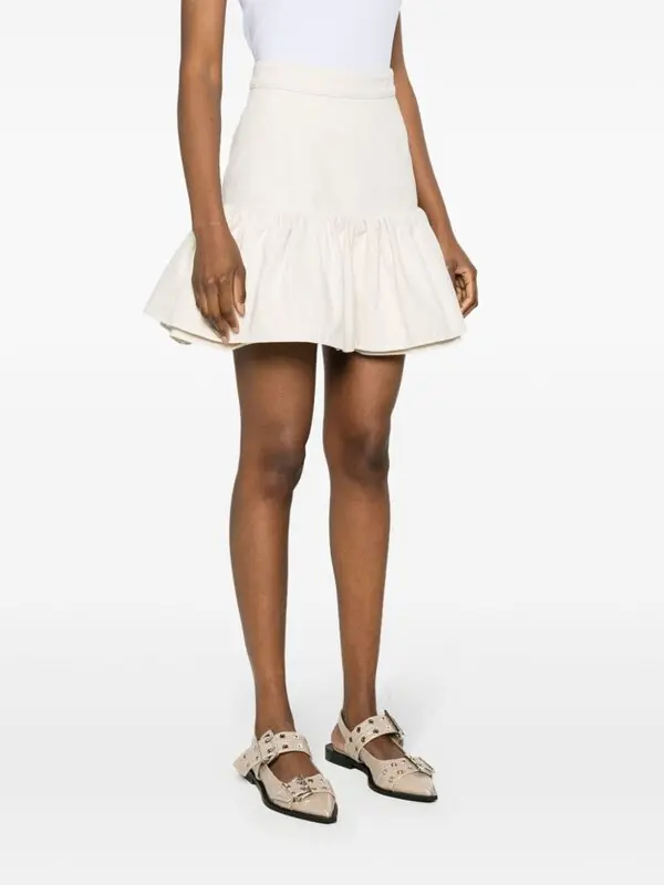 PATOU Ruffled Mini Skirt - Neutrals