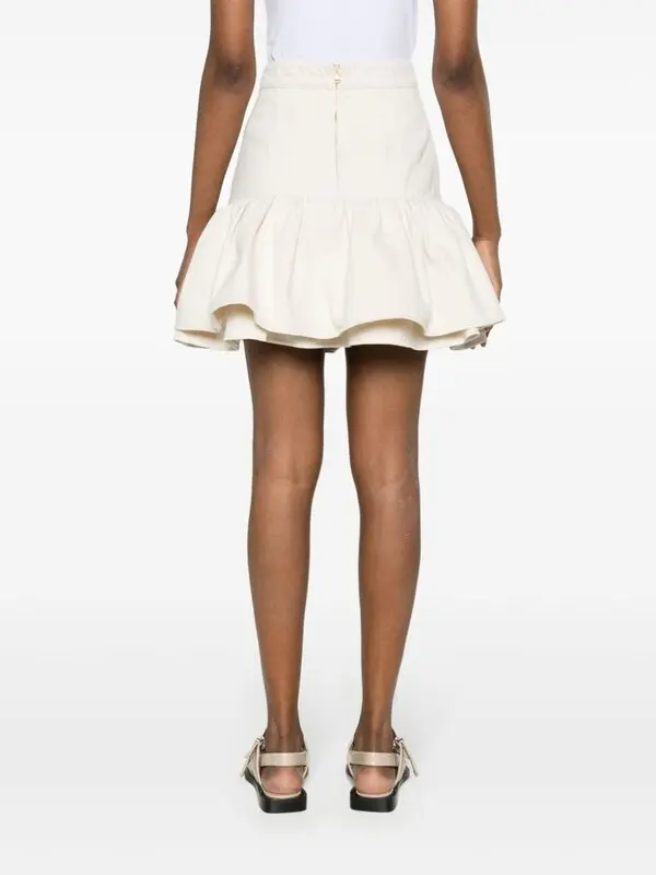 PATOU Ruffled Mini Skirt - Neutrals