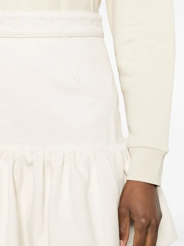 PATOU Ruffled Mini Skirt - Neutrals