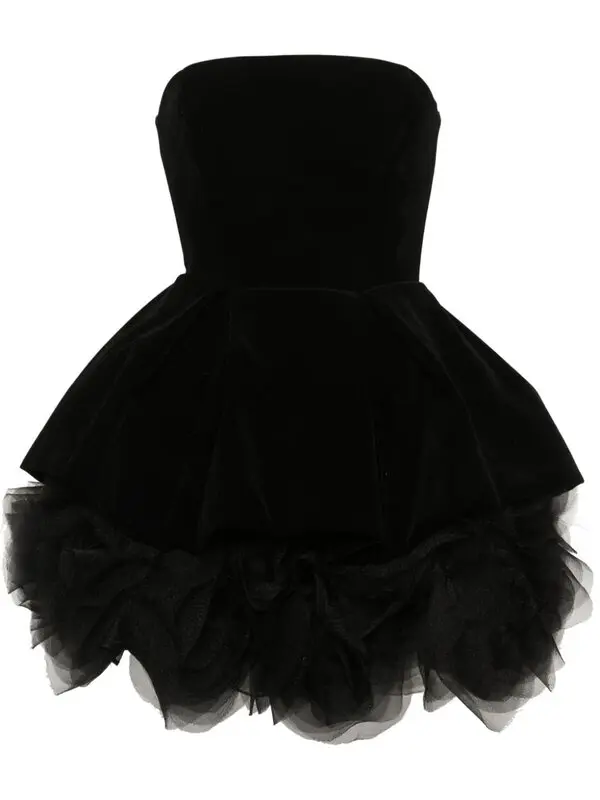 ANA RADU Strapless Velvet Mini Dress