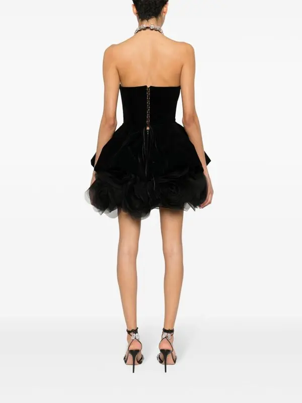 ANA RADU Strapless Velvet Mini Dress