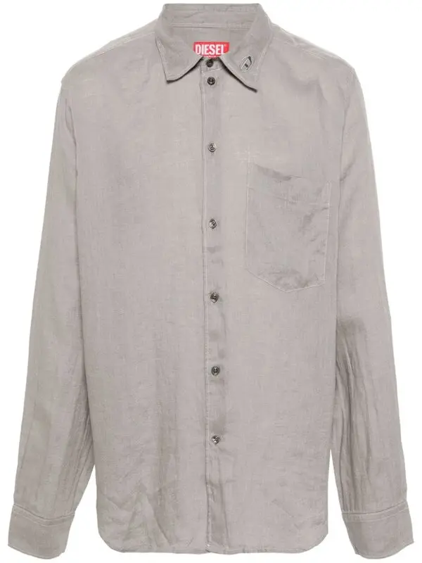 DIESEL® S-emil Linen Shirt - Grey