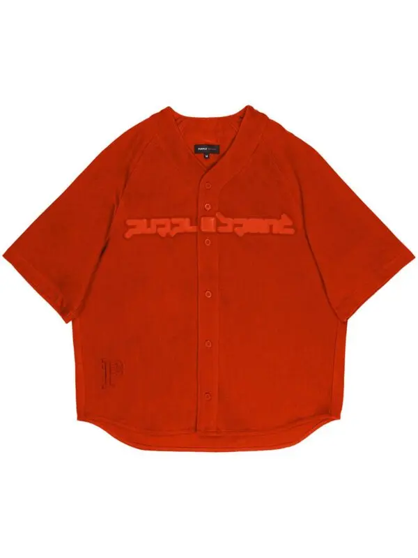 PURPLE BRAND Logo-embossed Cotton Shirt - Red