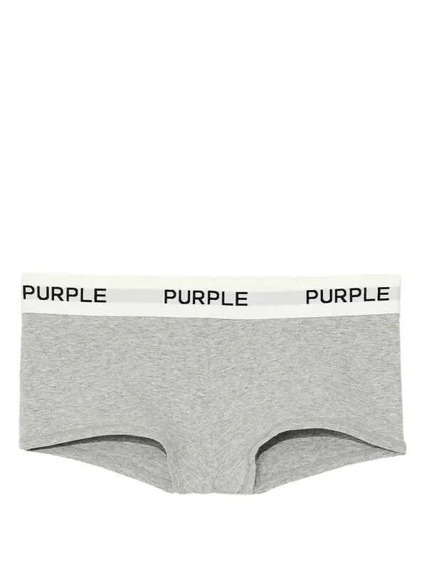 PURPLE BRAND Logo-tape Cotton Briefs - Grey