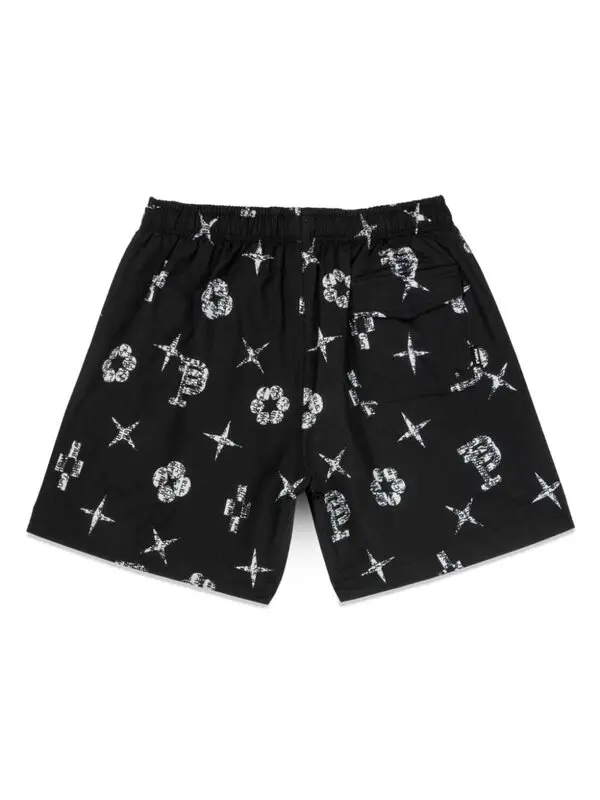 PURPLE BRAND Logo-print Monogram Shorts