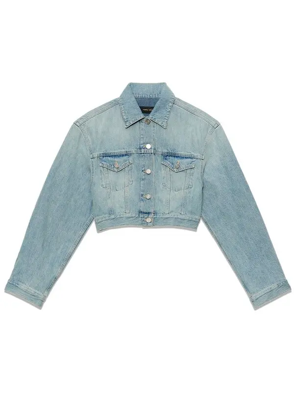 PURPLE BRAND Cropped Denim Jacket
