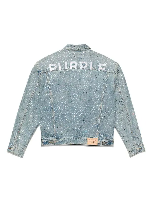 PURPLE BRAND Rhinestone-embellished Denim Jacket