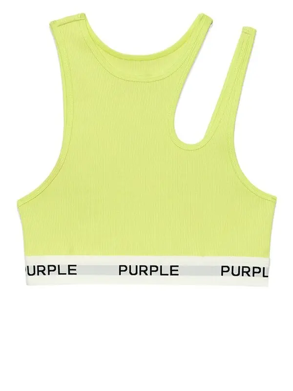PURPLE BRAND Cut-out Cropped Top - Green