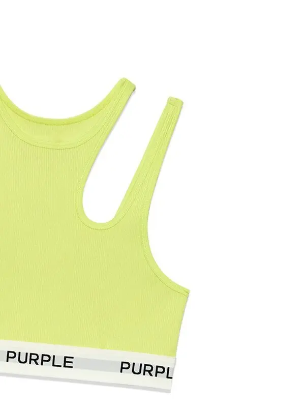 PURPLE BRAND Cut-out Cropped Top - Green