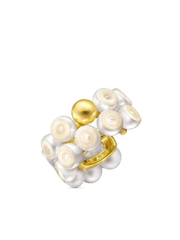 TASAKI 18kt Yellow M/g Sliced Sphere Pearl Ear Cuff - Gold