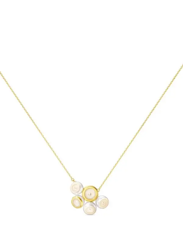 TASAKI 18kt Yellow Sliced Bezel Pearl Necklace - Gold