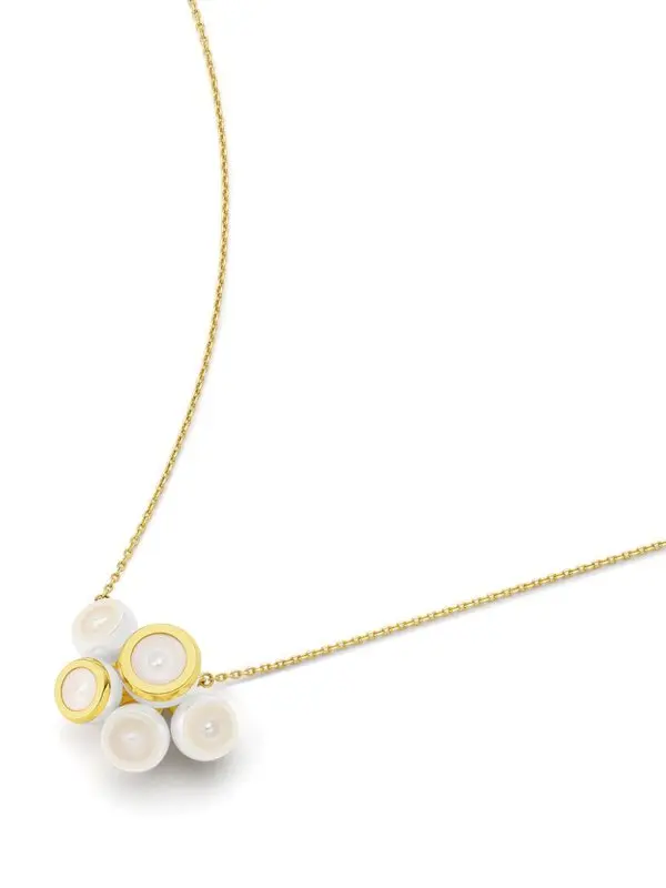 TASAKI 18kt Yellow Sliced Bezel Pearl Necklace