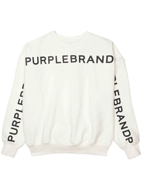 PURPLE BRAND Logo Print Cotton Sweatshirt