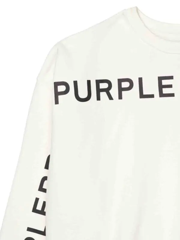 PURPLE BRAND Logo Print Cotton Sweatshirt